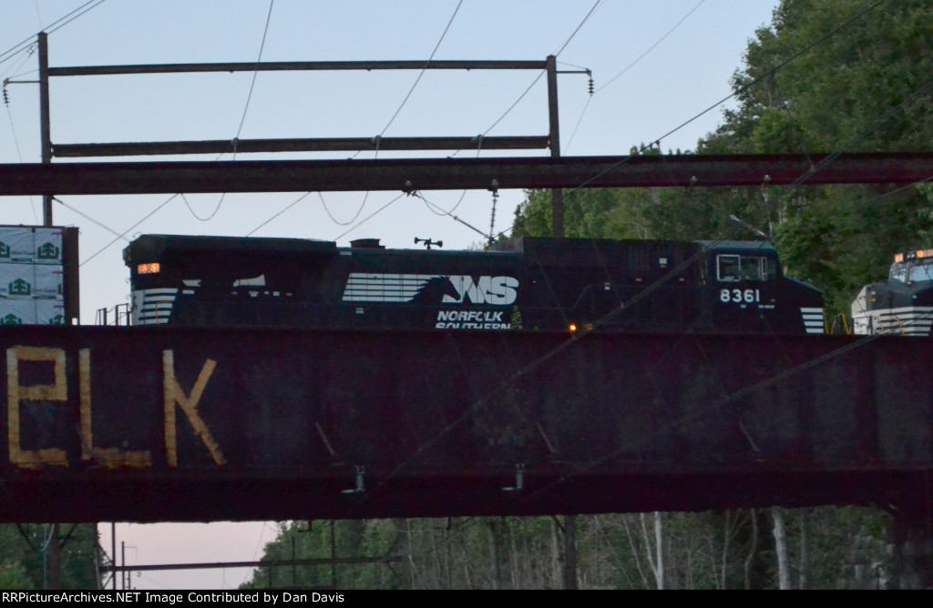 NS C40-8W 8361 ex Conrail trails on 14G